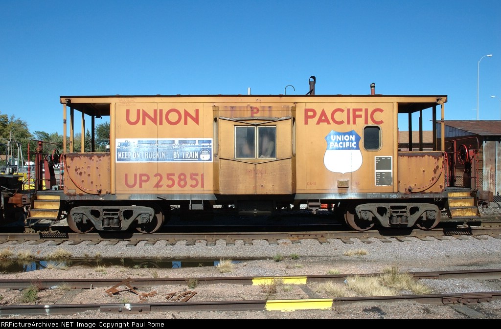 UP 25851, CA-11 Bay Window Caboose, at UPs Yard